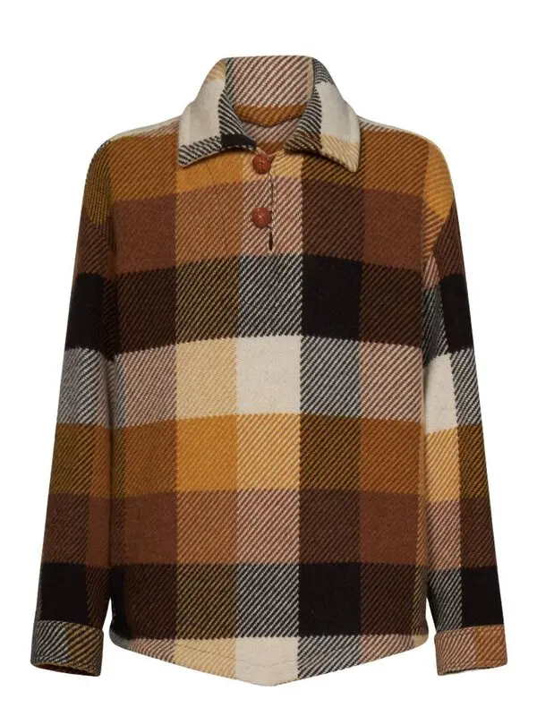 Etro Pegaso Embroidered Split Neck Jumper - Brown