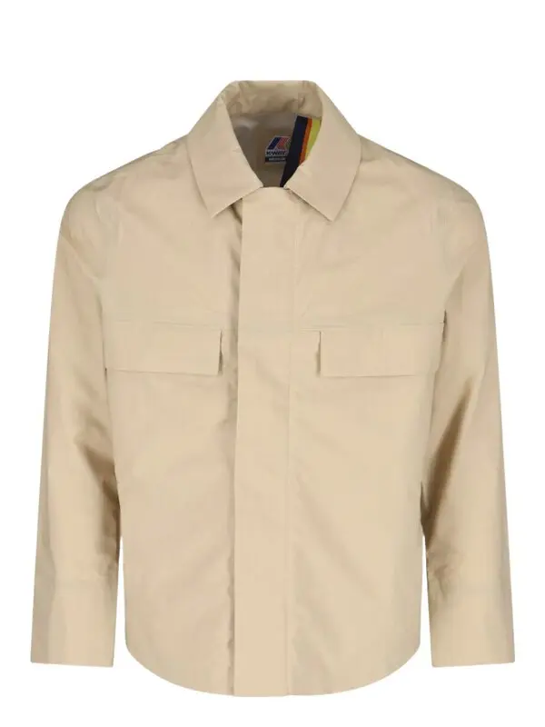 K-WAY Three-layers Poplin Cropped Jacket - Nude