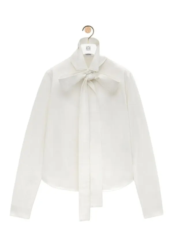 Loewe Bow Detailed Denim Shirt - White