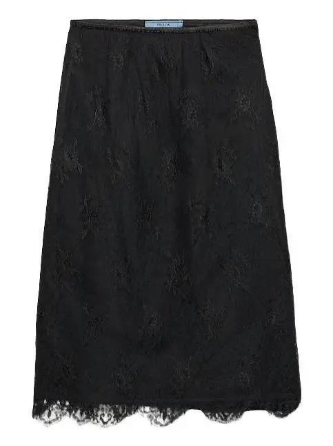 Prada Lace Pencil Skirt - Black