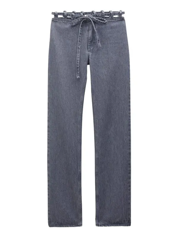 Filippa K Lace Waist Straight Leg Jeans - Gray