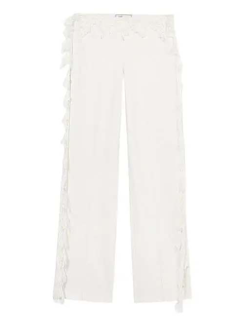 Blumarine Lace Trim Trousers - White