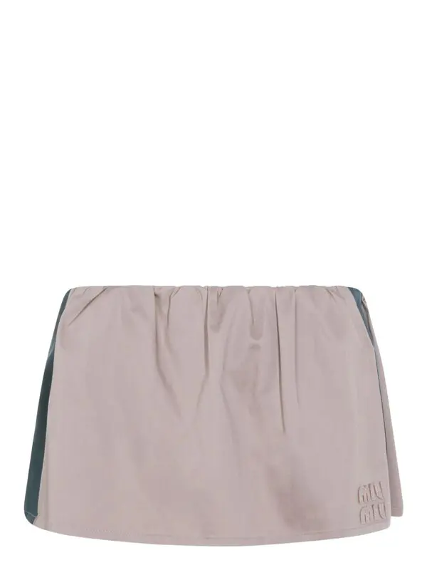 Miu Miu Color-blocked Mini Skirt - Nude