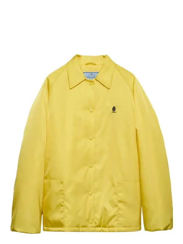 Prada Logo-embroidered Padded Shirt Jacket - Citrus Yellow