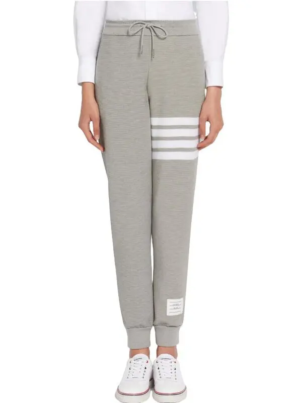 Thom Browne 4-bar Stripe Track Pants - Light Gray
