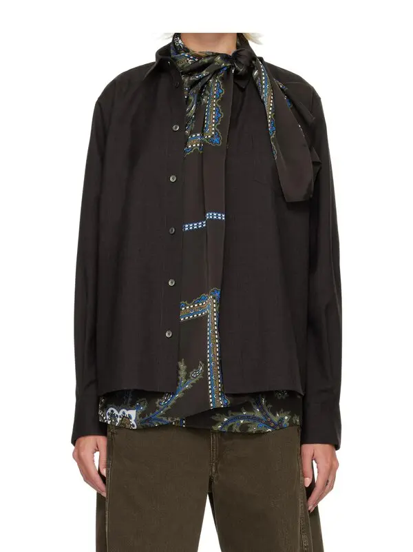 Sacai Paisley Print Shirt - Brown/khaki