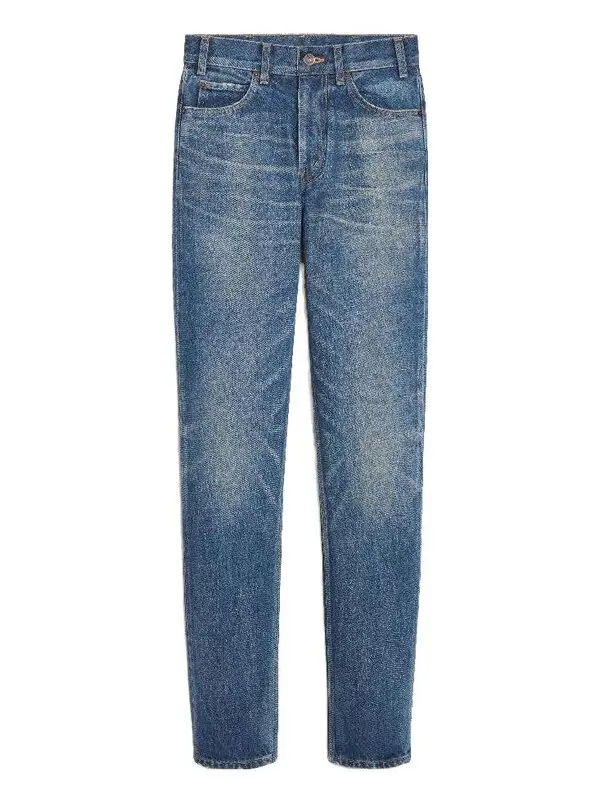 Celine Slim Jeans In Dark Union Wash Denim - Blue