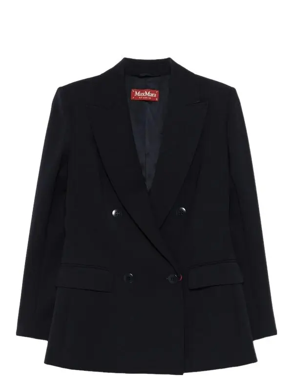 Max Mara Double-breasted Long Sleeve Jacket - Blue