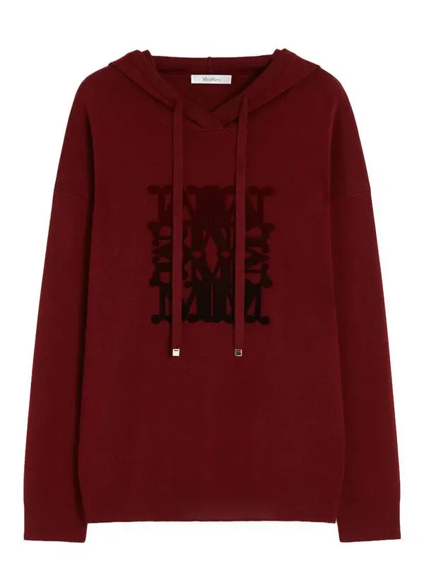 Max Mara Logo Detail Hooded Sweater - Red
