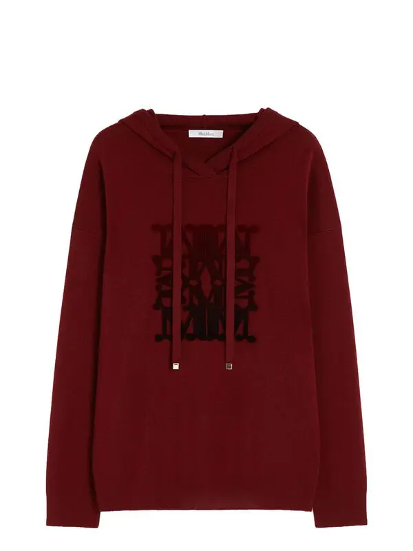 Max Mara Drawstring Knitted Hoodie - Red