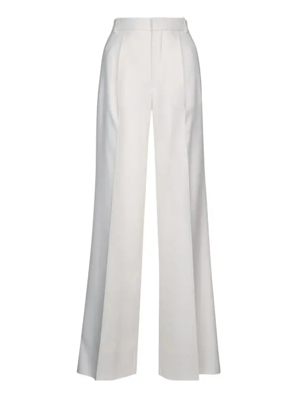 Dior Christian Pleated Flared Trousers - White