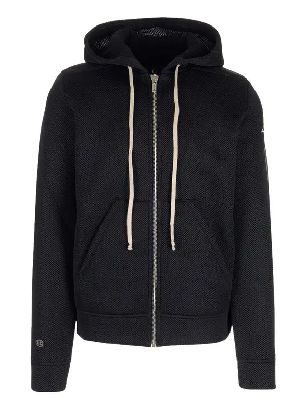 Rick Owens Embroidered Logo Mesh Jacket - Black