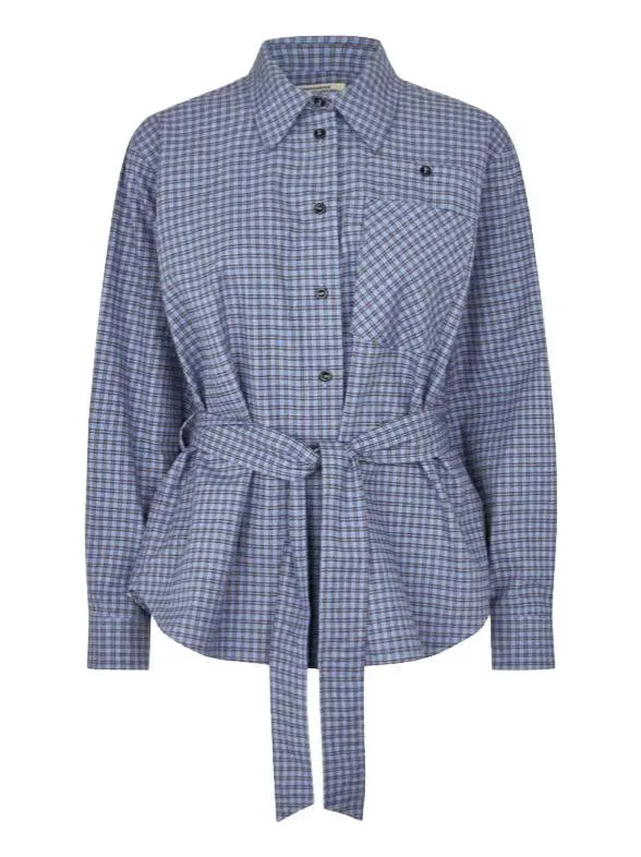 Baum Und Pferdgarten Matina Belted Checked Shirt - Blue