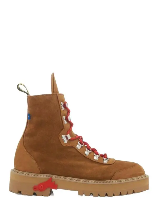 Off-White Lace-up Ankle Boots - Brown