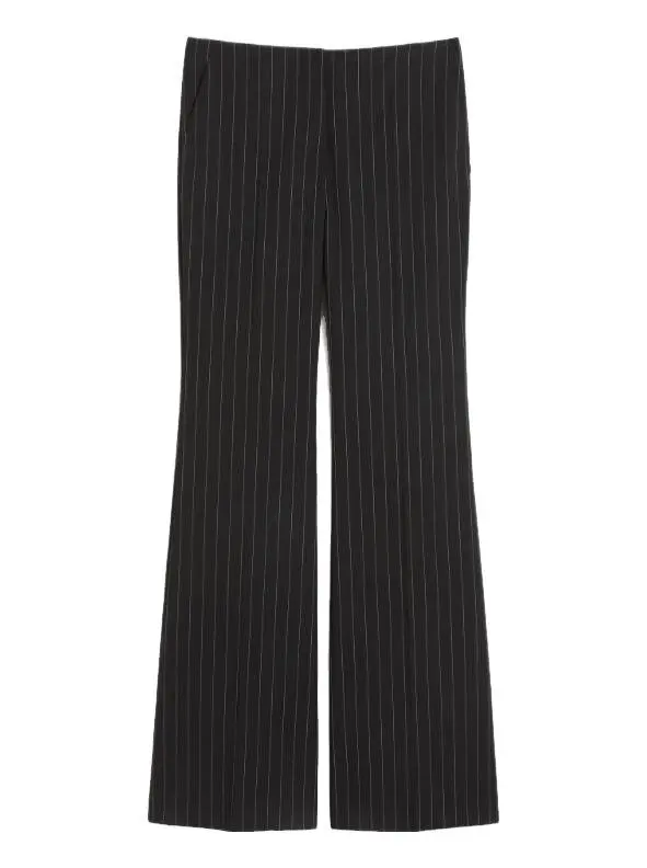 Sportmax Pinstriped Flared Trousers - Black