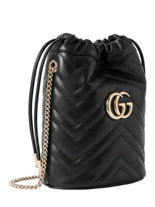 Gucci Gg Marmont Small Bucket Bag - Black