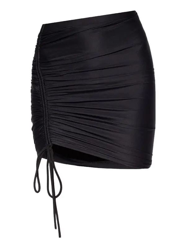 Balenciaga Asymmetrical Hem Mini Skirt With Drawstring - Black