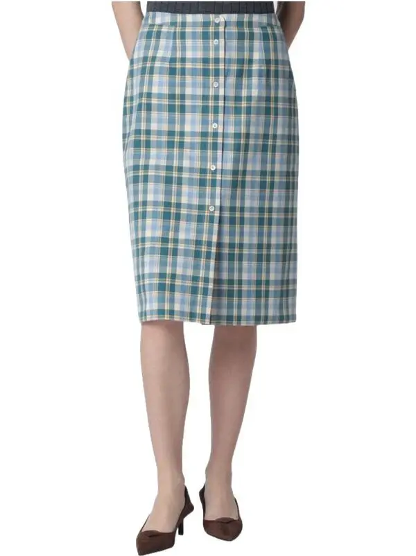 Prada Checked Pencil Skirt - Multicolor