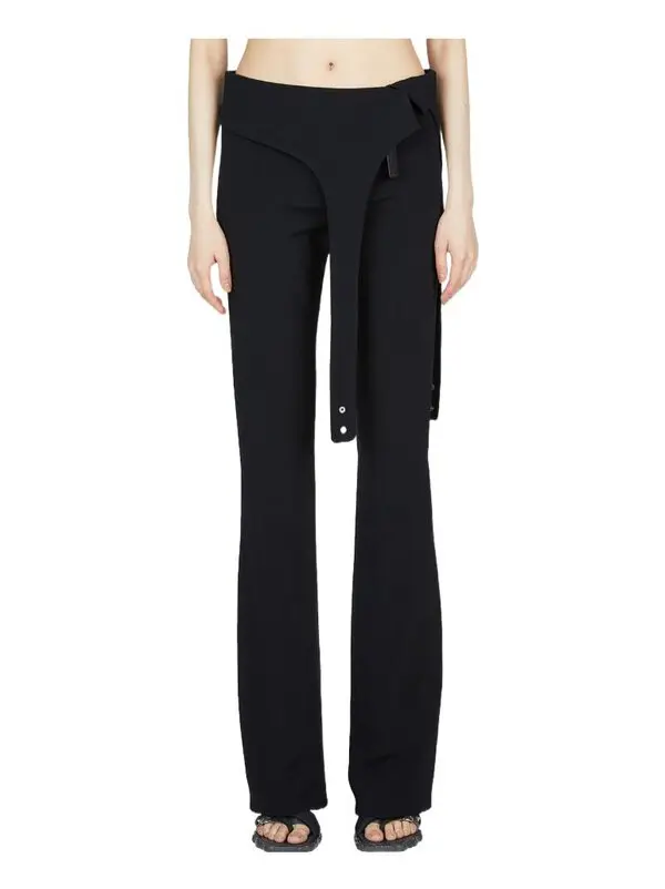 COURREGES Courrèges Diving Crepe Belted Trousers - Black