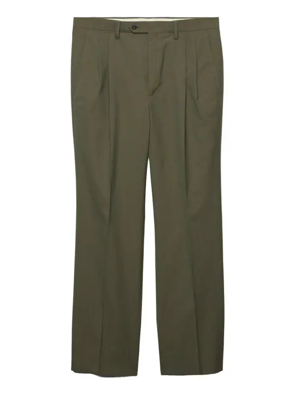 Prada Wide-leg Pleated Trousers - Forest Green