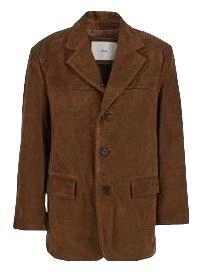 DUNST Single-breasted Suede Jacket - Brown