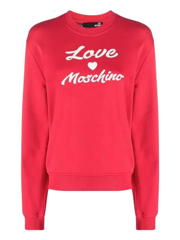 Moschino Print Cotton Crew-neck Sweatshirt - Red