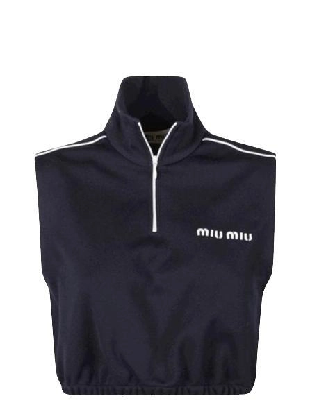 Miu Miu Sleeveless High Collar Top - No