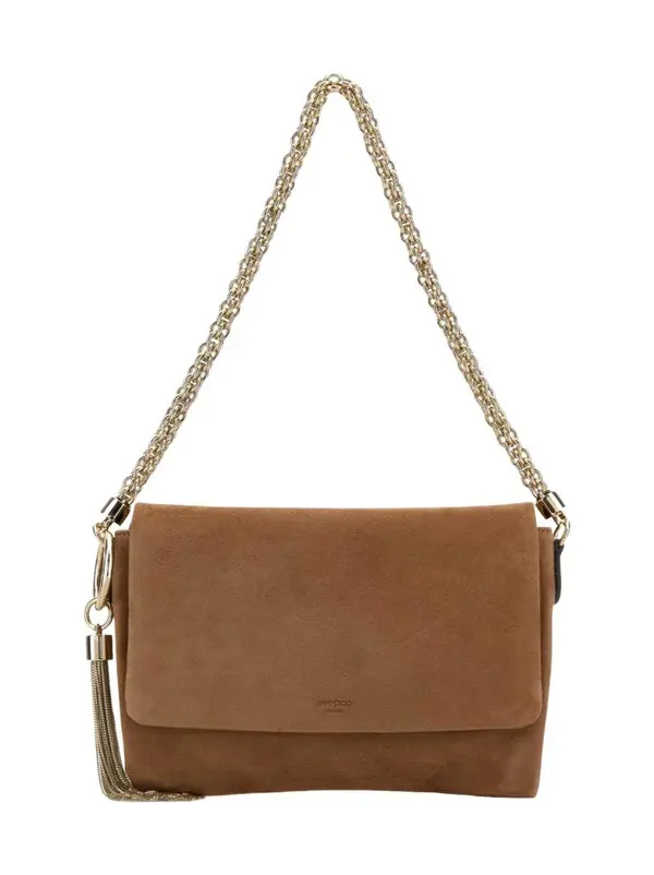 JIMMY CHOO Callie Shoulder Bag With Embossed Logo - Brown