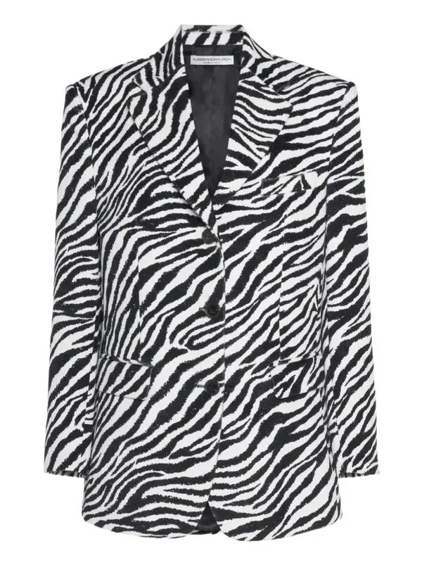Alessandra Rich Single-breasted Tailored Blazer - Black