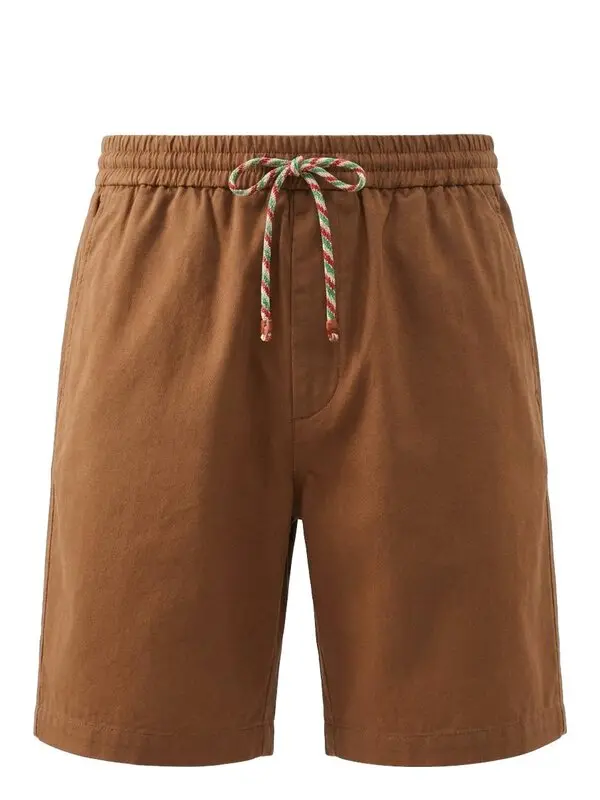 Gucci Drawstring Logo Print Shorts - Brown