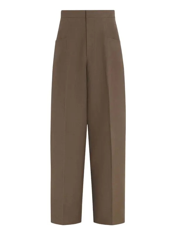 Zegna Oasi Lino Casual Pants - Dark Grey Brown