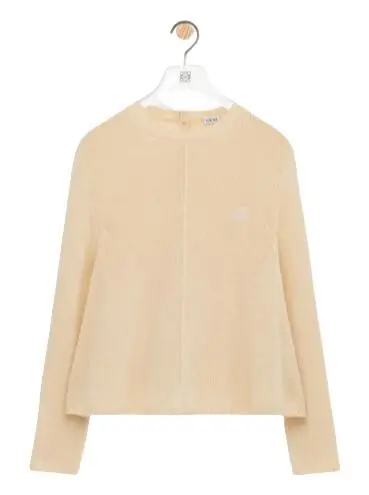 Loewe Round Neck Button Back Cashmere Sweater - Off White