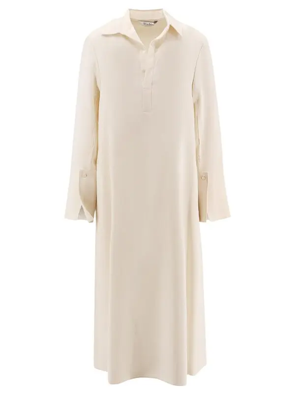 Max Mara Ossola Collared Long-sleeve Dress - Nude