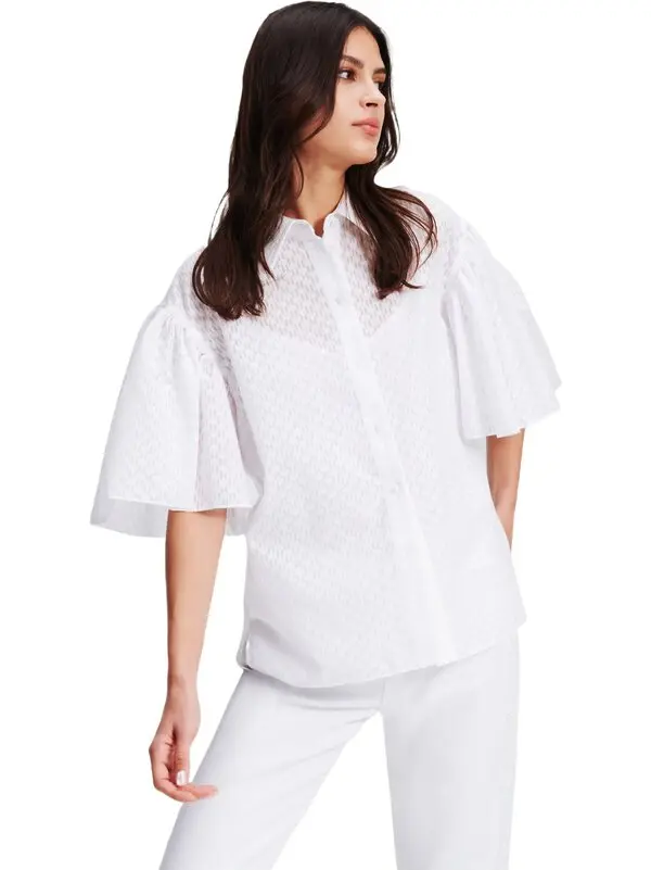 Karl Lagerfeld Letter Pattern Shirt - White