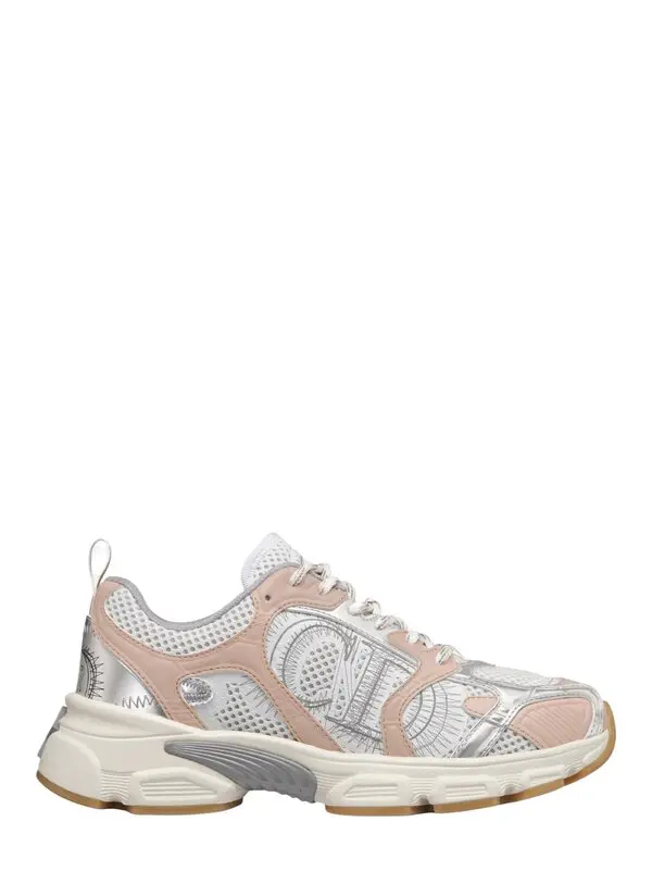 Dior Christian Chrono Lace-up Sneakers - White/silver/nude