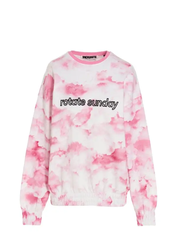 ROTATE BY BIRGER CHRISTENSEN Logo Embroidered Crewneck Sweatshirt - Pink