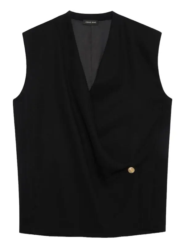 ANINE BING Venice V-neck Vest - Black
