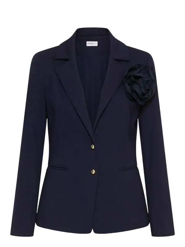 Marella Slim-fit Jersey Blazer - Navy Blue