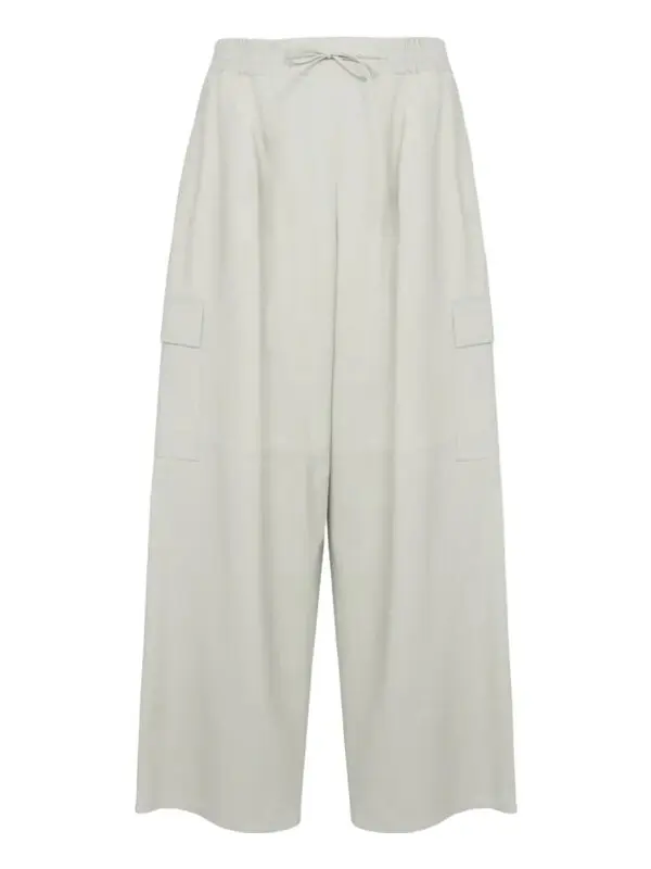 YVES SALOMON Lambskin Cargo Pants - White
