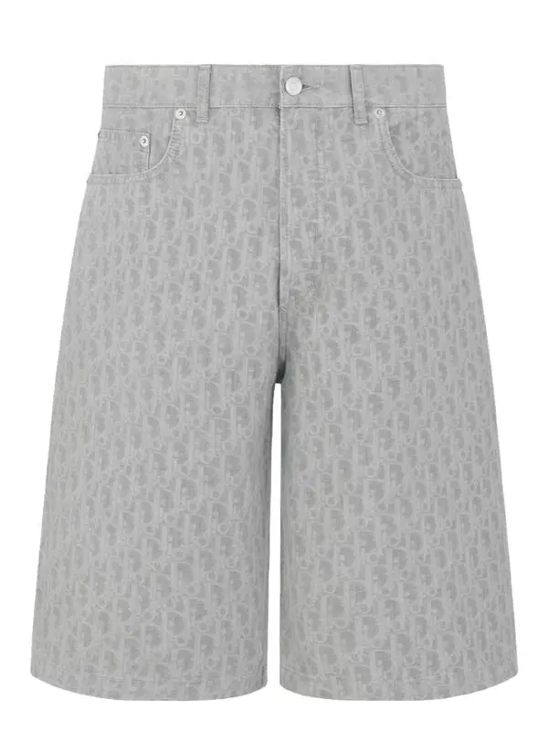 Dior Oblique Monogram Bermuda Shorts - Gray