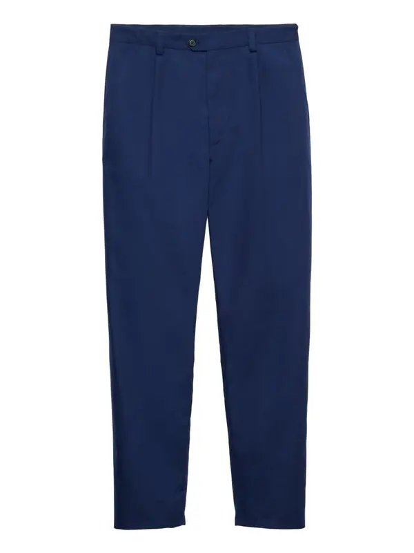 Prada Pleated Poplin Trousers - Baltic Sea Blue