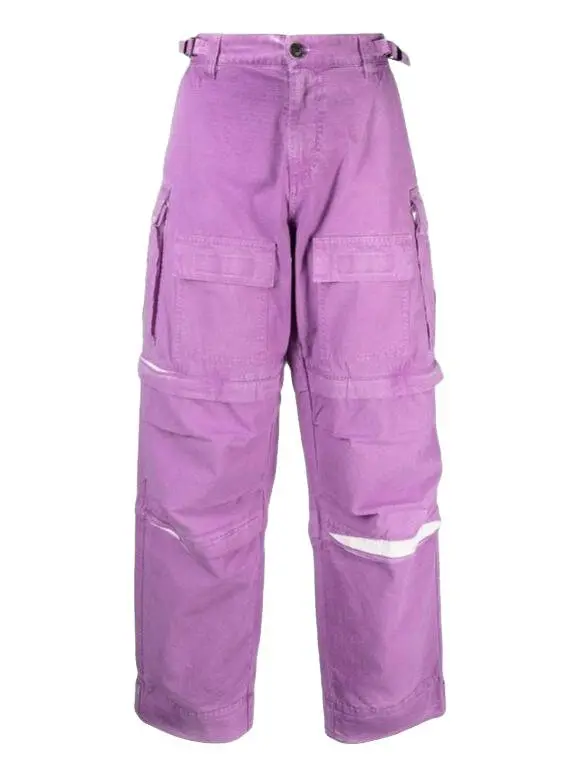DARKPARK Wide-leg Cargo Pants With Removable Cuffs - Purple