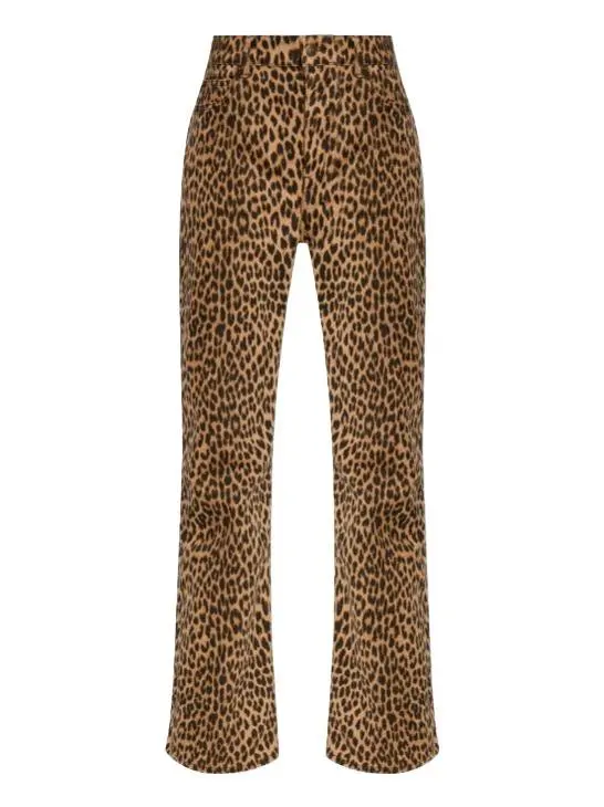 Zadig&Voltaire Leopard Print Wide-leg Trousers - Brown