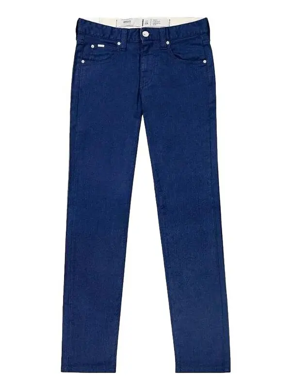 Emporio Armani Straight Leg Jeans With Logo Detail - Blue