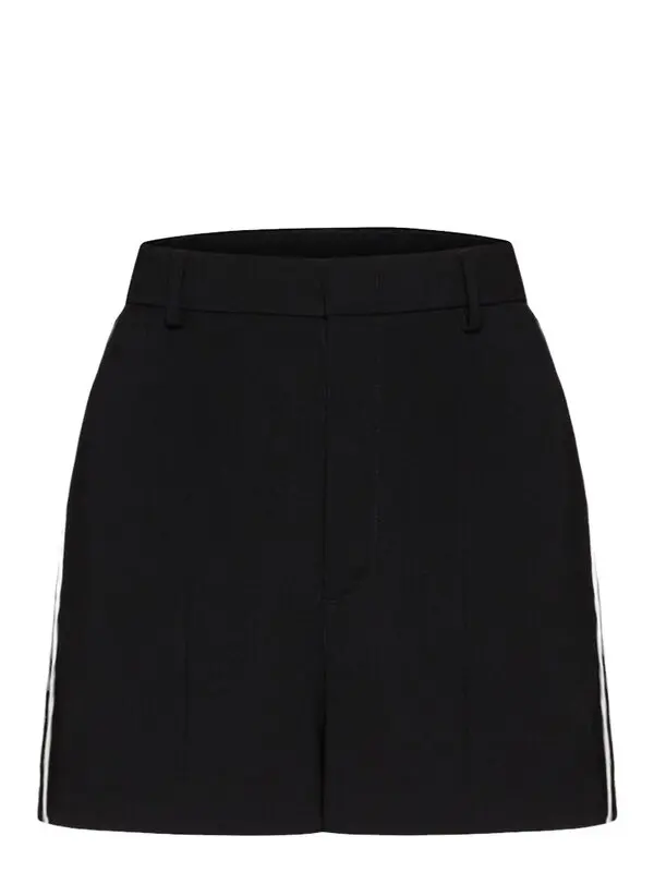 Red Valentino Gabardine Shorts With Contrasting Trim - Black