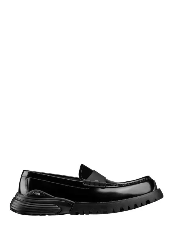 Dior Logo Debossed Slip-on Loafers - Black