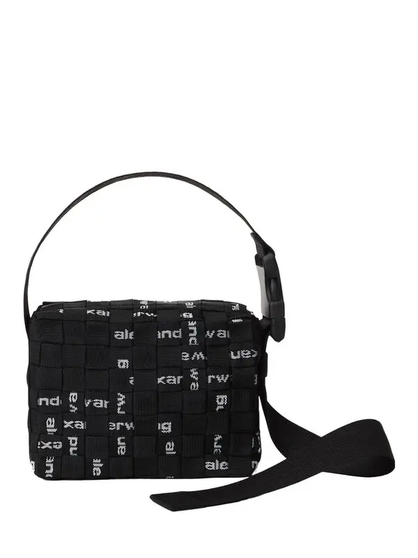 Alexander Wang Logo Detail Woven Shoulder Bag - Black