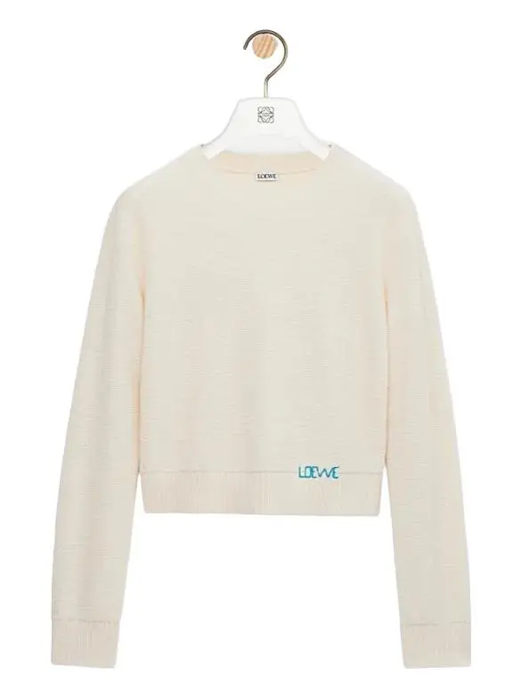 Loewe Logo Embroidered Crewneck Jumper - True Color