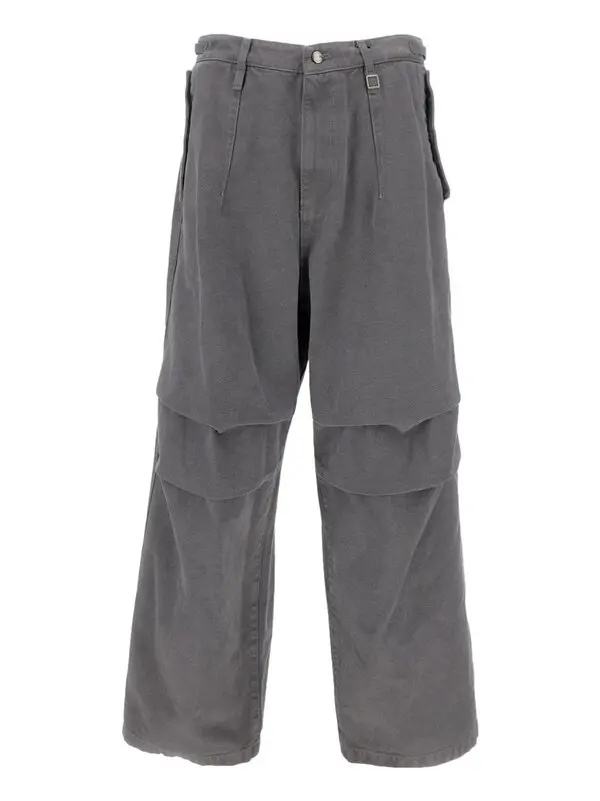 WOOYOUNGMI Belted Wide-leg Pants - Gray