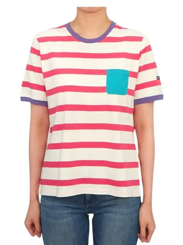Saint James Striped Graphic T-shirt - White